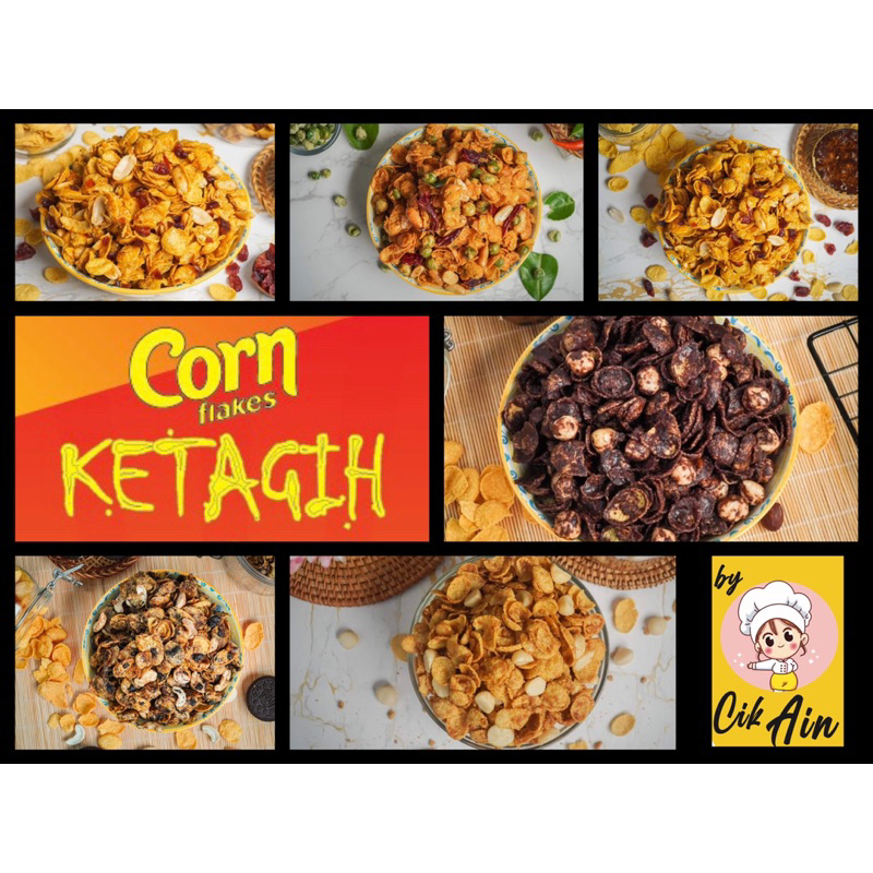 CORNFLAKES KETAGIH Spicy Cheezy Biscoff Almond Oreo Creamy Vanilla ...