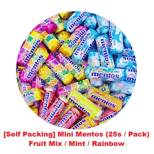 [Self-Packing] Mini Mentos (25 rolls) - Fruit Mix / Mint / Rainbow ...