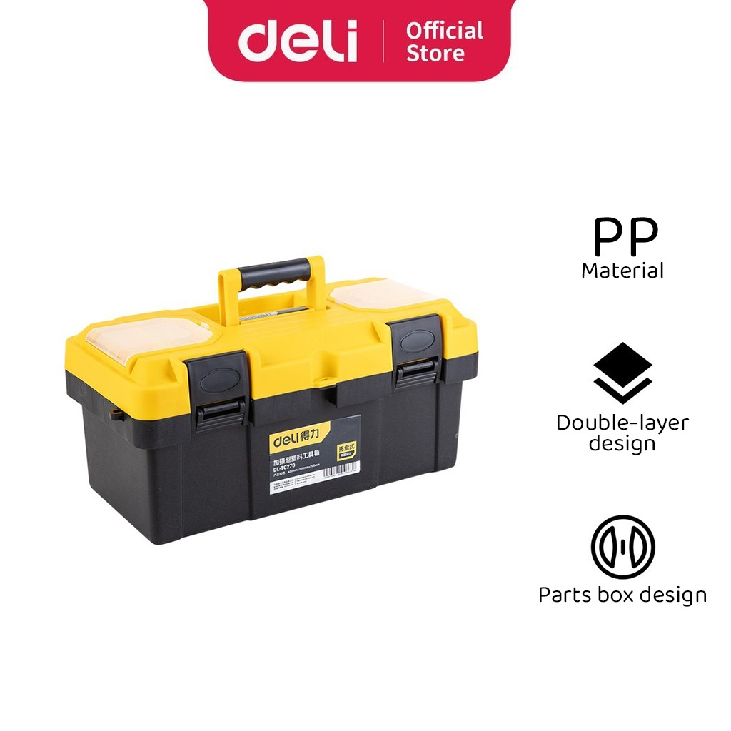 Deli Tools DL-TC270 Tool Boxes 17" PP Material Double-Layer Design ...