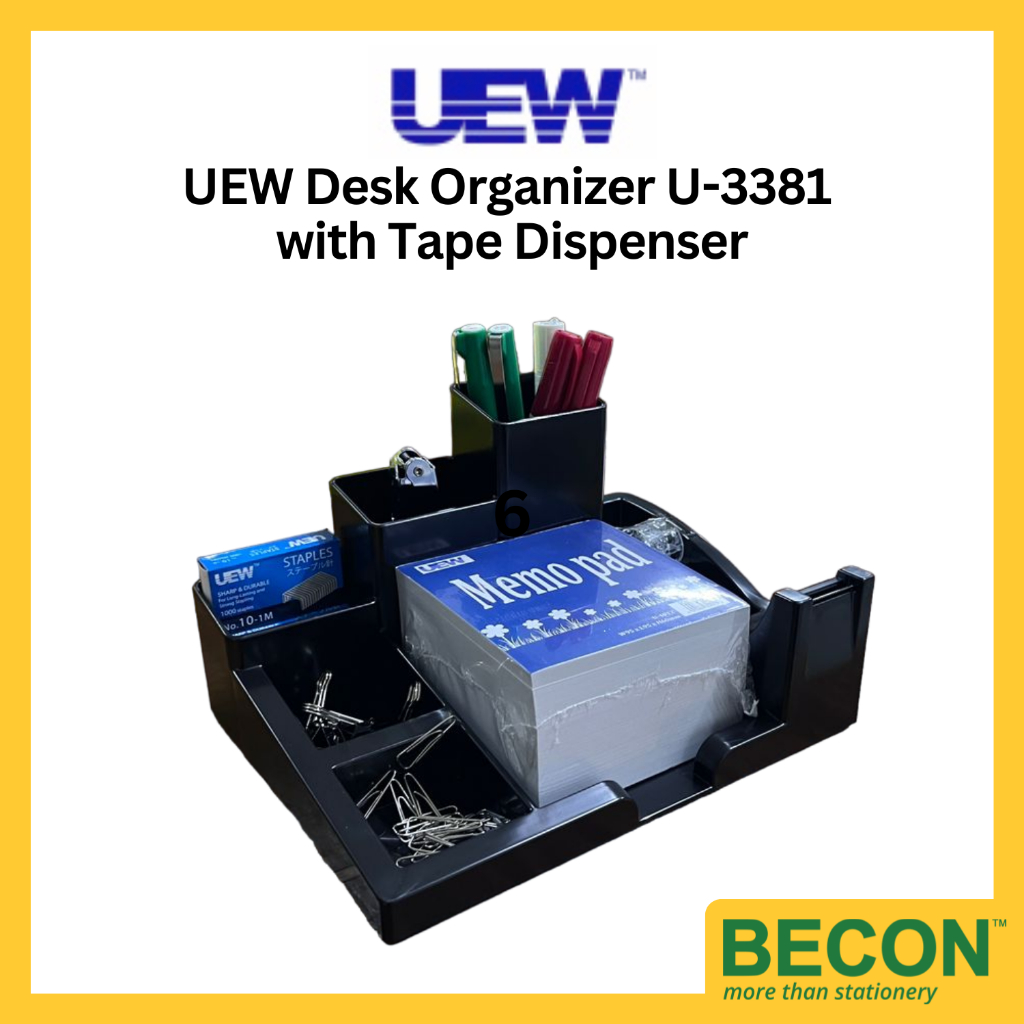 UEW Desk Organizer U-3381 with Tape Dispenser | Shopee Malaysia