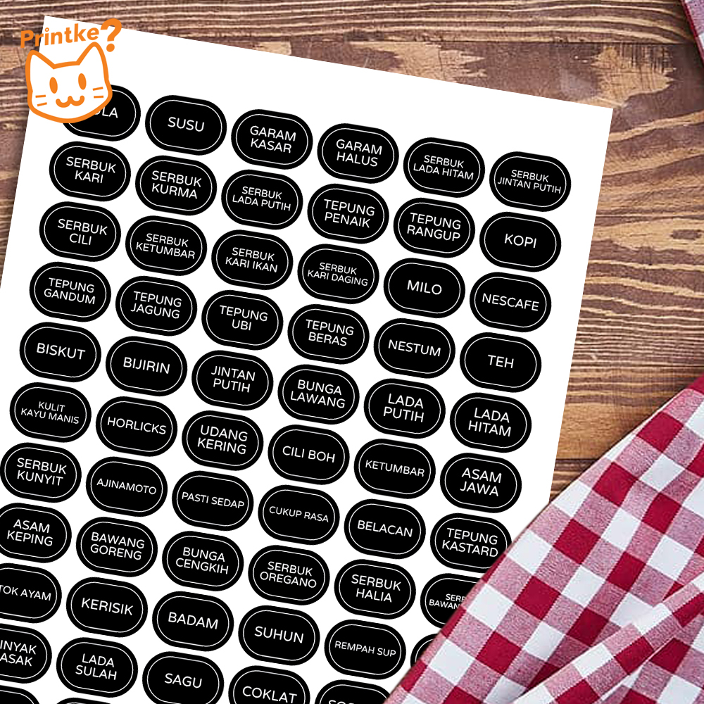 😸Dapur Label Sticker😸 Waterproof Dapur Sticker Label / Kitchen Label ...