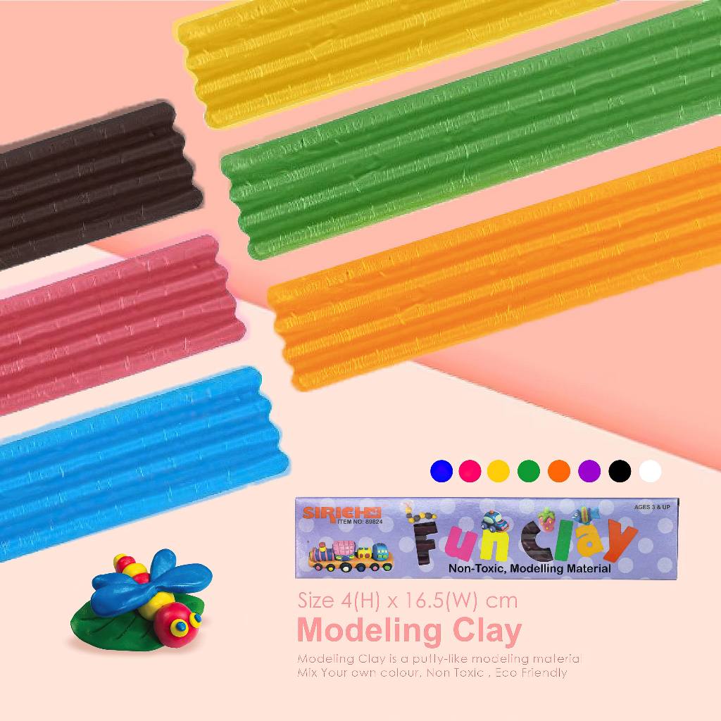Sirich Fun Clay Modelling Clay Bar (Single Colour Brick) Tanah Liat ...