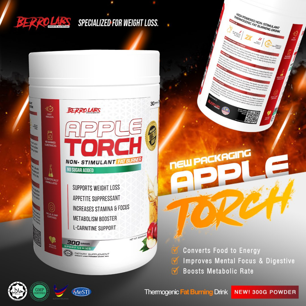 Berro Labs Fat Burner Apple Torch Non-Stimulant 30 Servings/300g | Shopee Malaysia