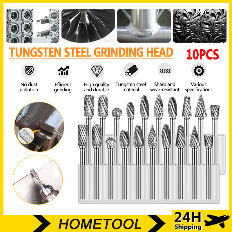 HOMETOOLMLK Tungsten Carbide Burr Single/Double Cut Rotary Mata Porting ...