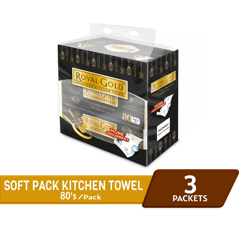 Royal Gold Kitchen Towel (2ply x 6 rolls) SOFT PACK KITCHEN TOWEL 80SH ...
