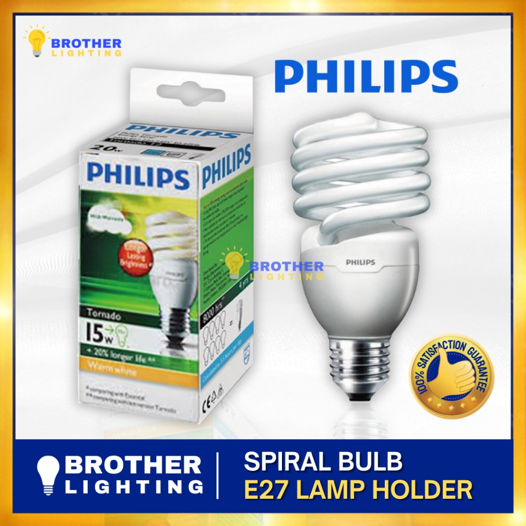 PHILIPS TORNADO 15W Warm 2700K (SPIRAL BULB) EXTRA BRIGHT E27 BULB ...