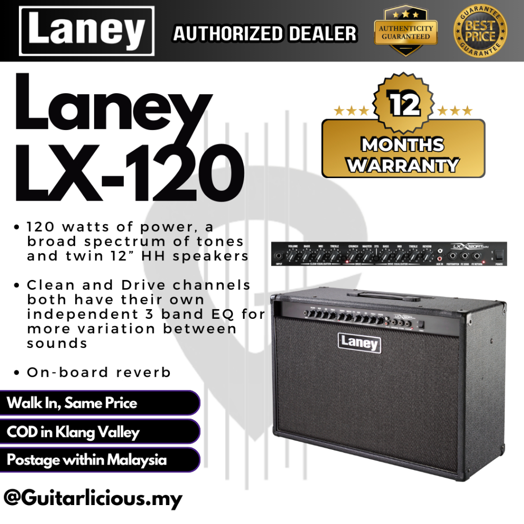 Laney LX 120-watt 2×12″ Combo Amplifier Active Speaker ( LX120 / LX-120 ...