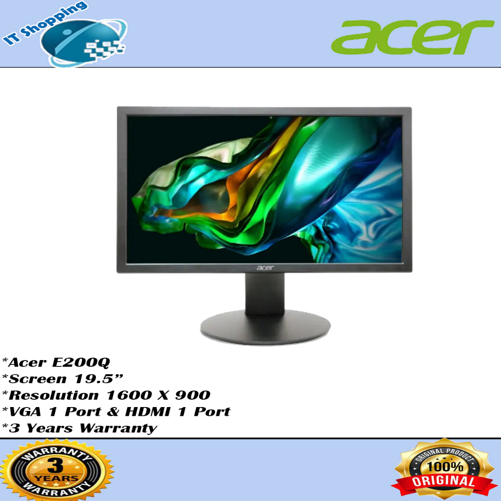 Acer Monitor 19.5" E200Q | Shopee Malaysia