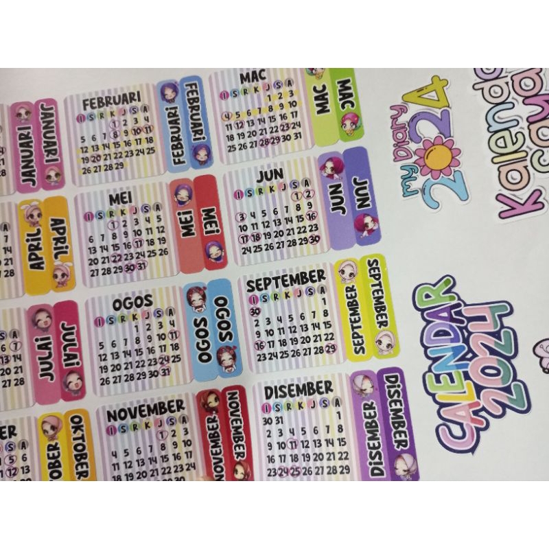 Sticker Kalender Tag 2025 new | Shopee Malaysia
