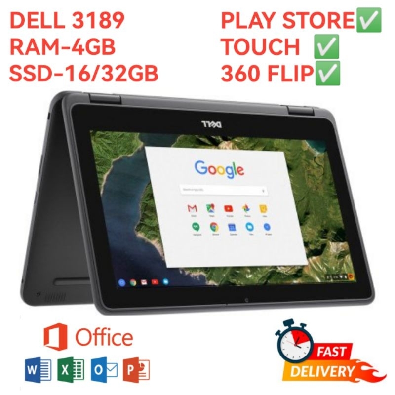 Dell Chromebook 3189 Yoga 360 Flip Touch Screen Ram-4gb Ssd-16/32gb ...