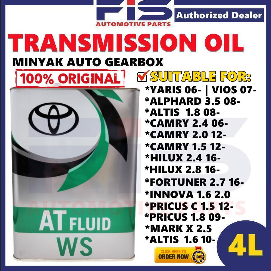 FIS Toyota WS ATF Automatic Transmission Fluid Auto Gear Oil 4Liter ...