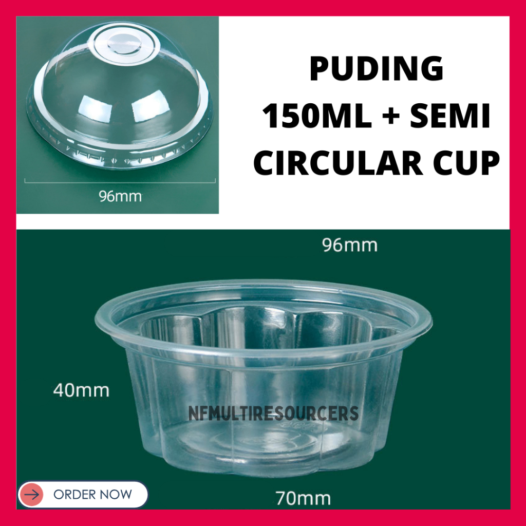 Acuan Puding Disposable Pudding Cup + Lid Jelly Bekas Agar Agar Bertutup Mousse Jelly Plastik ...