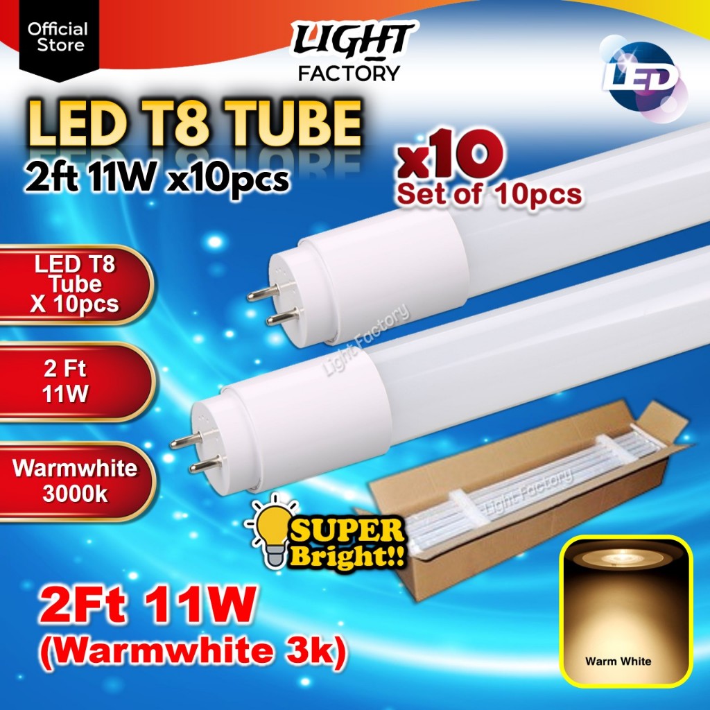 [SET 10pcs] 2ft 4ft 11W 22W 30W 35W LED T8 Casing LED Fitting T8 LED Tube Single/Double 2 feet 4 ...