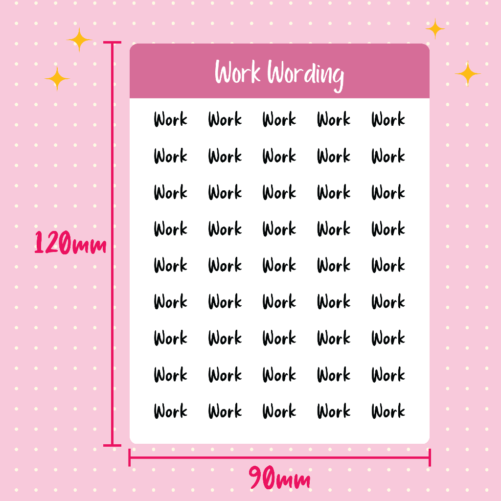 Work Wording Planner Sticker | Icon sticker for planner | Shopee Malaysia