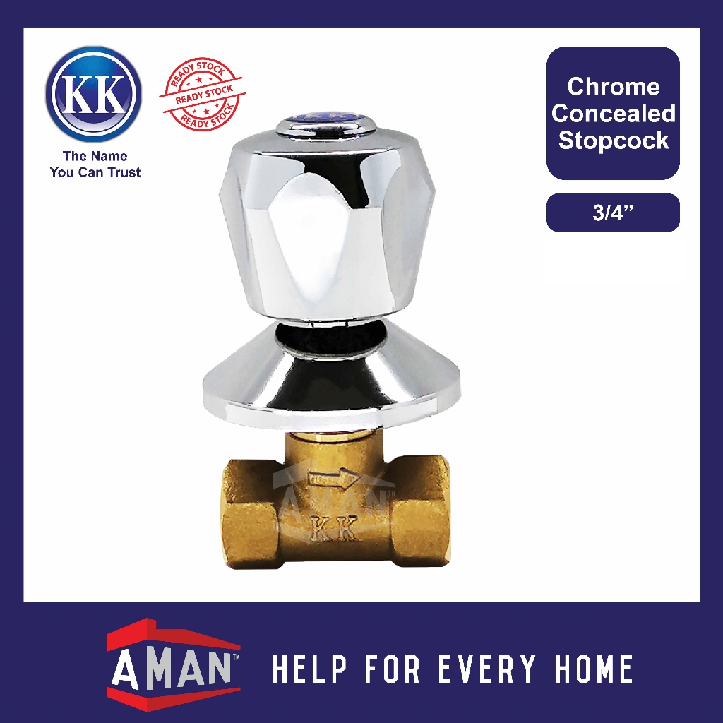 KK BRAND Chrome Angle Valve Brass Stopcock Shower Stopcock Valve Stop ...