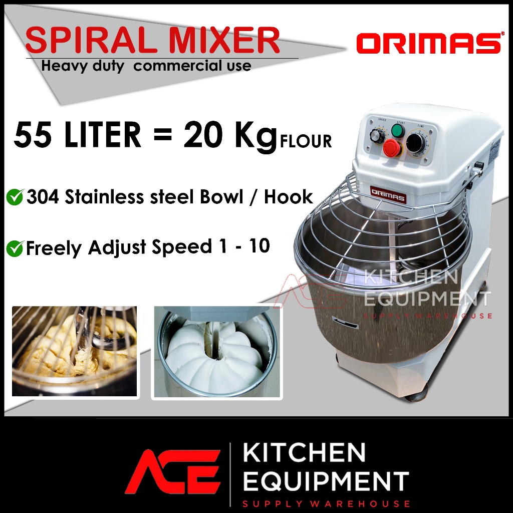 ORIMAS Spiral Mixer 2.5KW 55Litre HS50MT - Heavy Duty - 6 Months Local ...