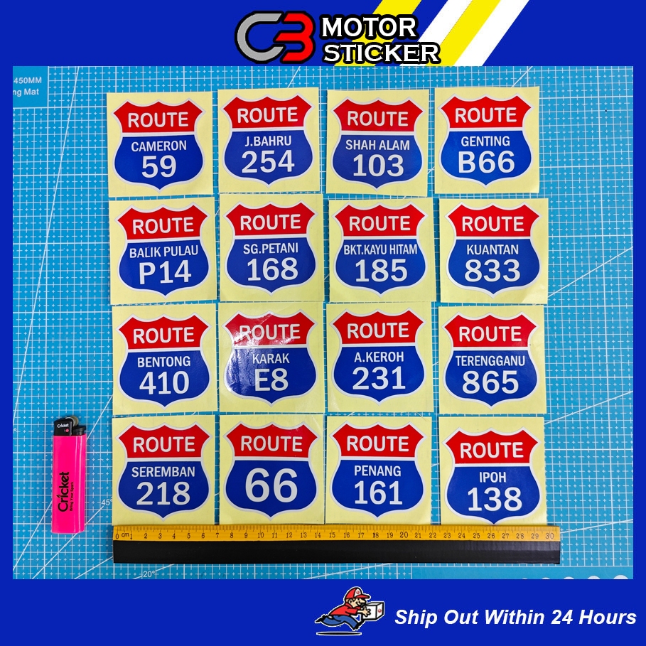 Sticker ROUTE 66 Sticker Cutting Pantul Cahaya / R97 | Shopee Malaysia