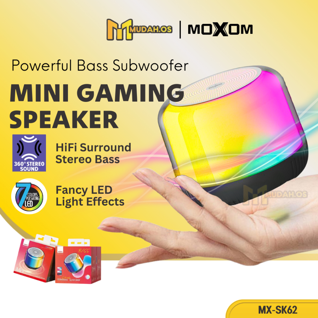 MOXOM Mini Portable Subwoofer SD Card Speker Bluetooth Dual Pair Spiker ...