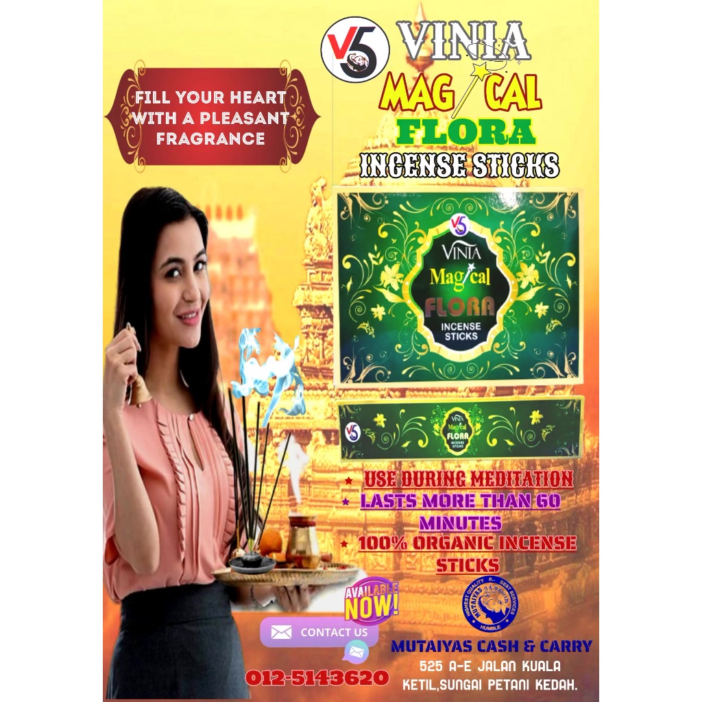 VINIA MAGICAL FLORA INCENSE STICKS (1 BOX =12 PACKS) | Shopee Malaysia