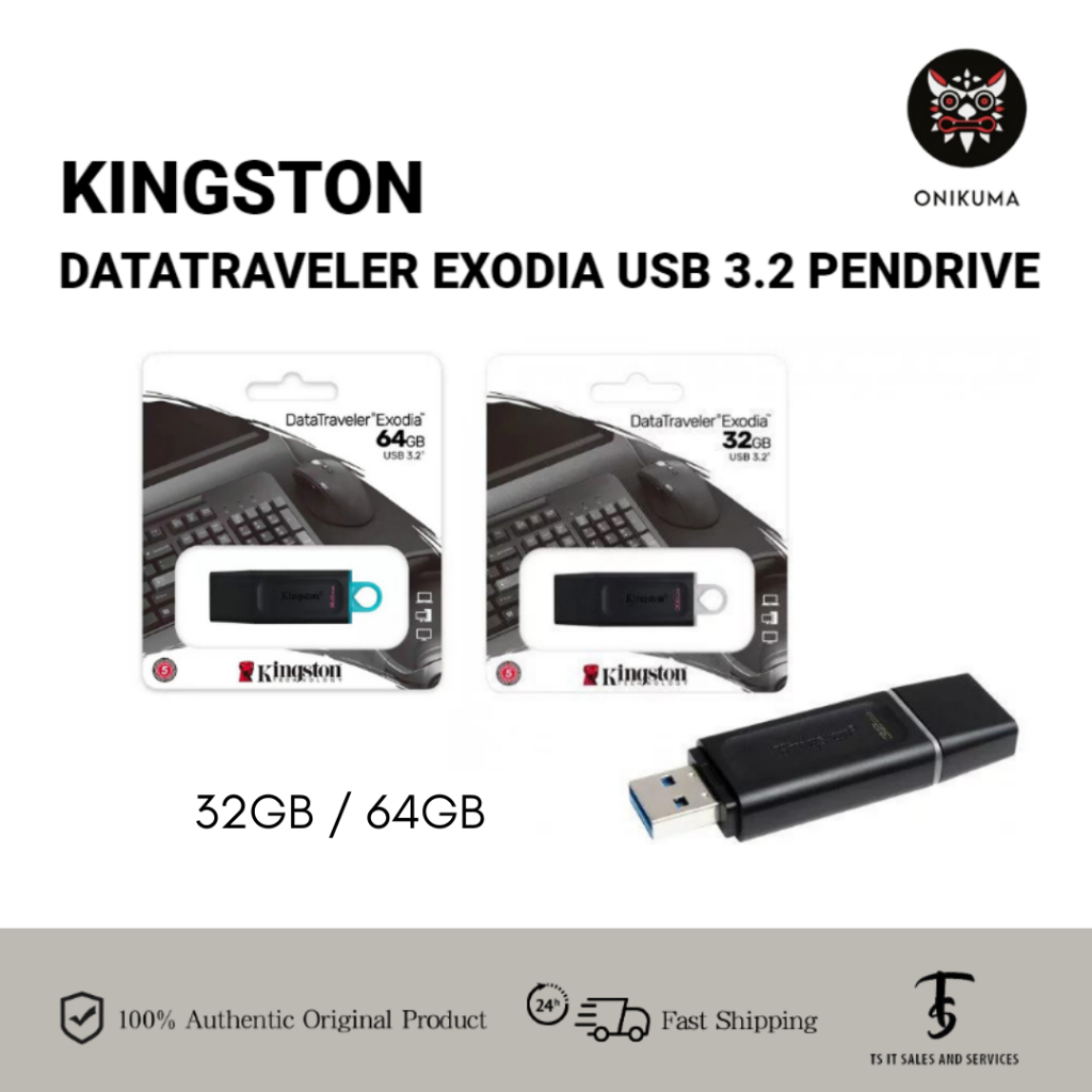 🔥Ready Stock🔥KINGSTON (32GB/64GB) PENDRIVE Data Traveler Exodia USB3.2 Flash Drive Pendrive DTX ...