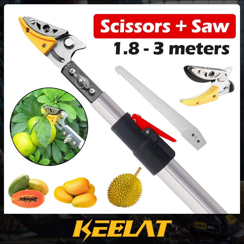 KEELAT Galah Kait Buah Fruit Picker 1.8-3m Extendable High Altitude ...
