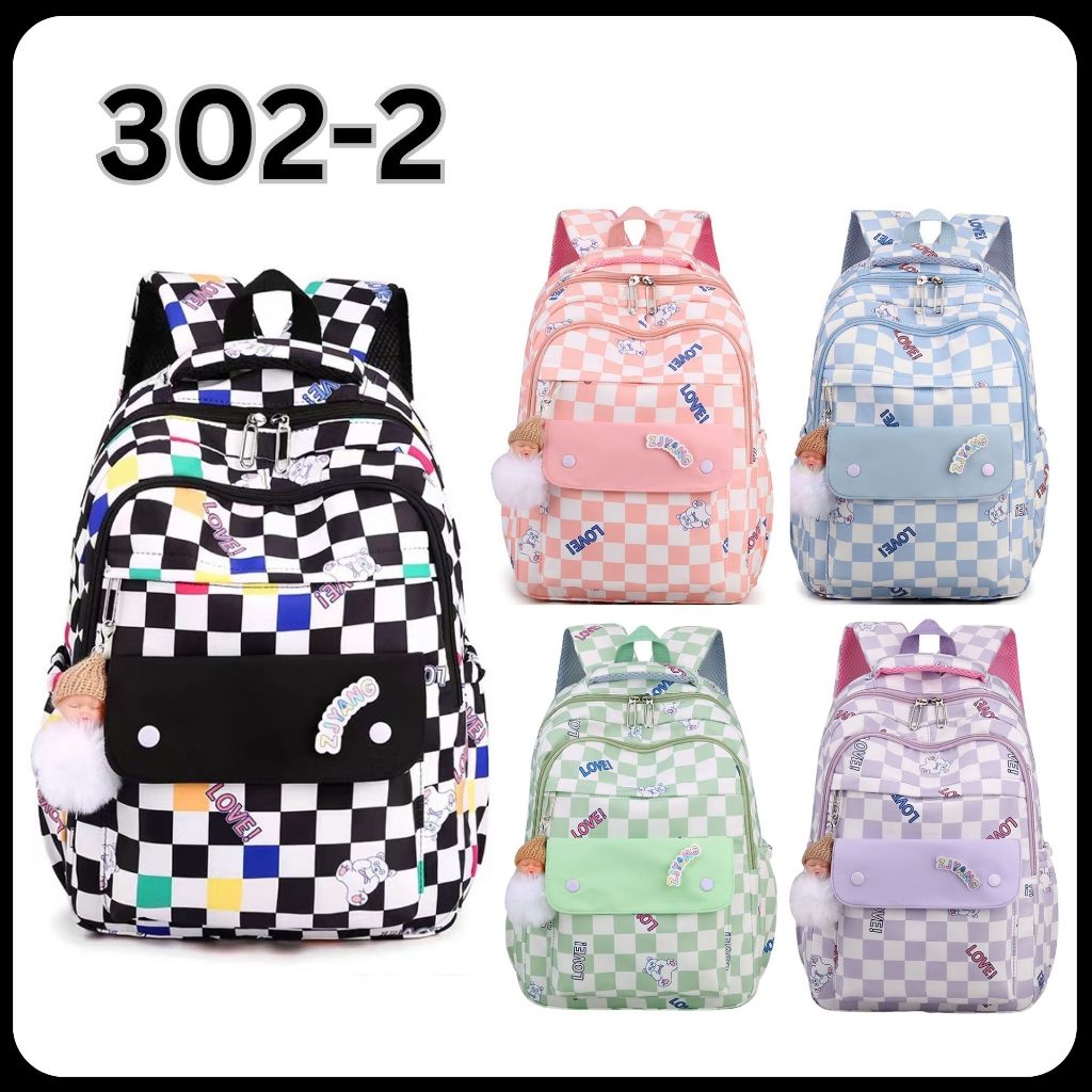 302-2 #Korea Backpack High Quality ( Beg Sekolah / School Bag / Beg ...