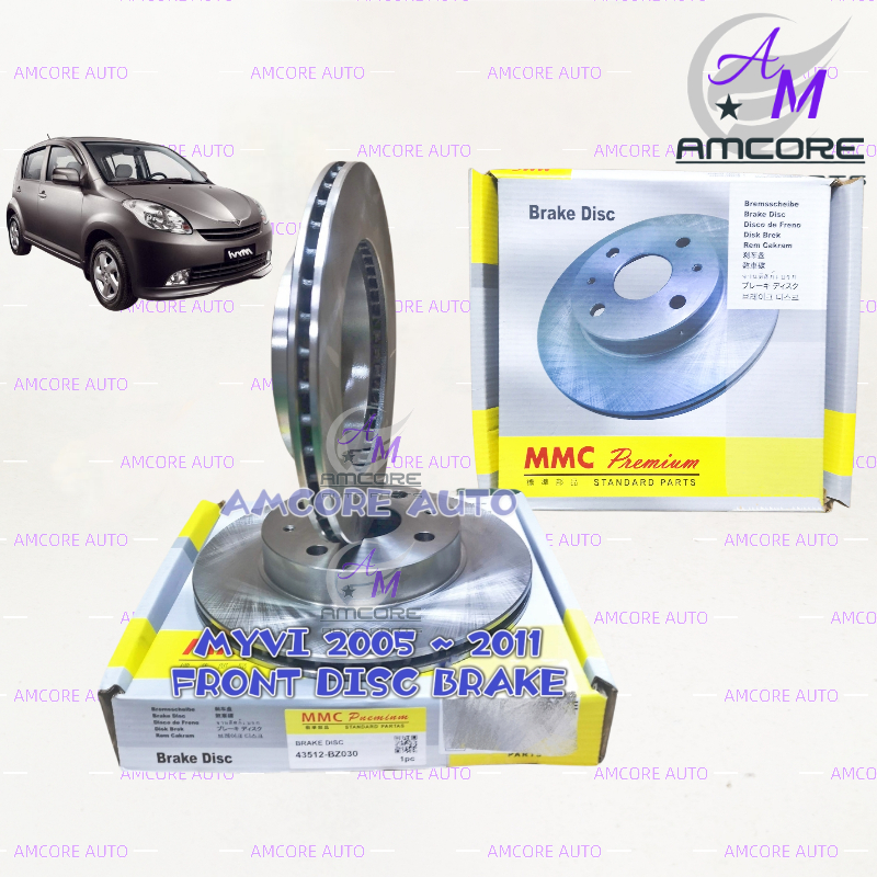 PERODUA MYVI 2005 ~ 2011 - FRONT BRAKE DISC ROTOR / DISC BRAKE (1 SET ...