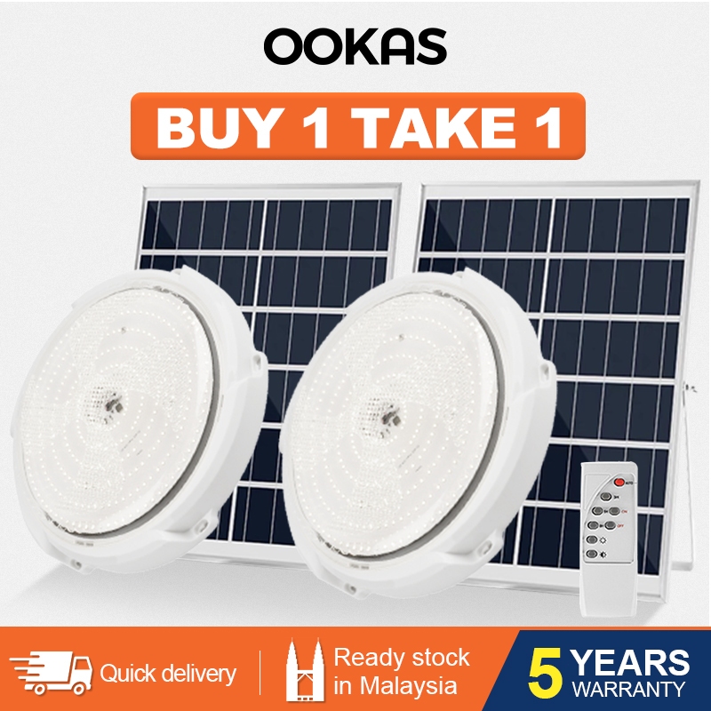 OOKAS LED Solar Light Indoor Home Lampu Solar Ceiling Light Solar Lamp ...
