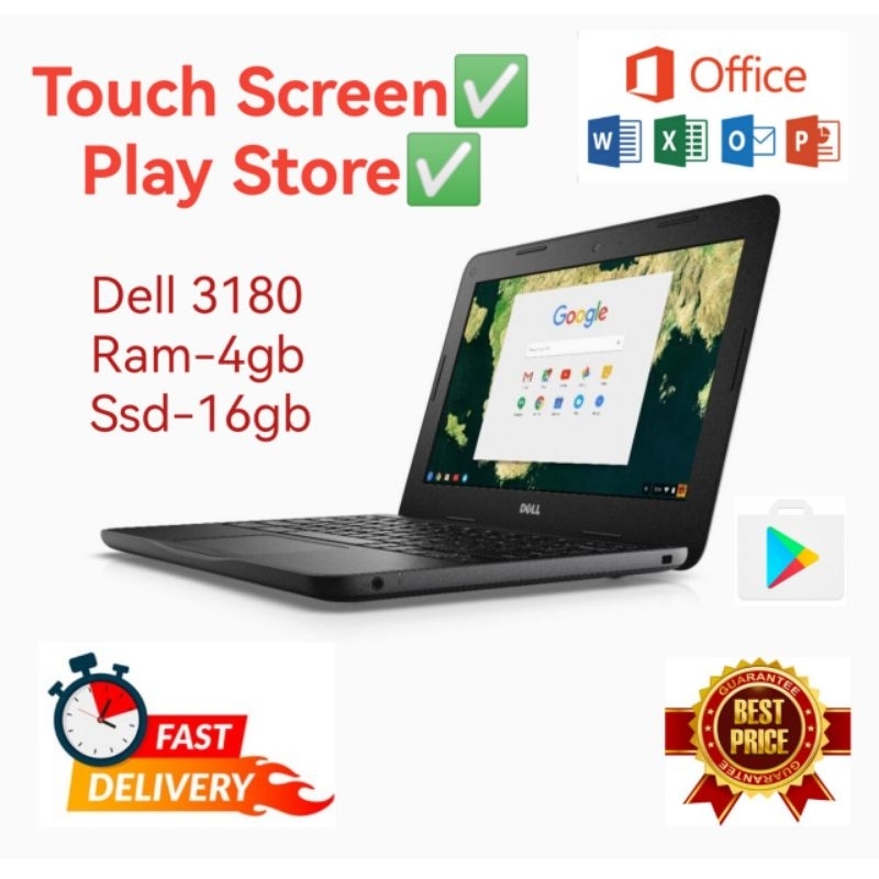 (Touch Screen) Dell Chromebook 3180 || Intel Celeron N3060 || RAM 4GB ...