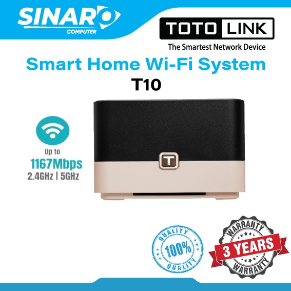 TOTOLINK T10 AC1200 Mesh WiFi Smart Wireless Gigabit Router with Wave2 ...