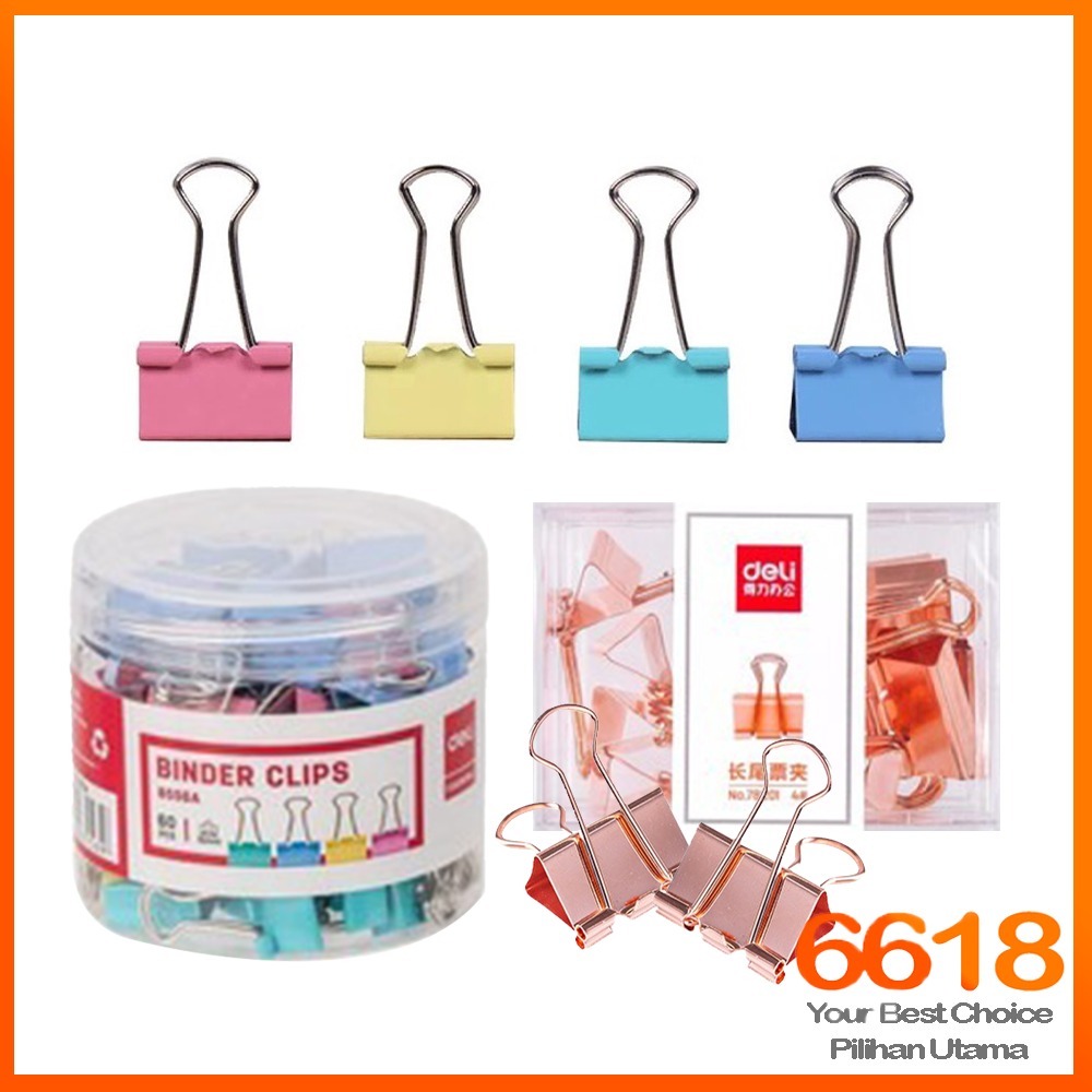 Deli Pengikat Warna Klip Kertas Logam [1Pack] Deli Colorful binder ...