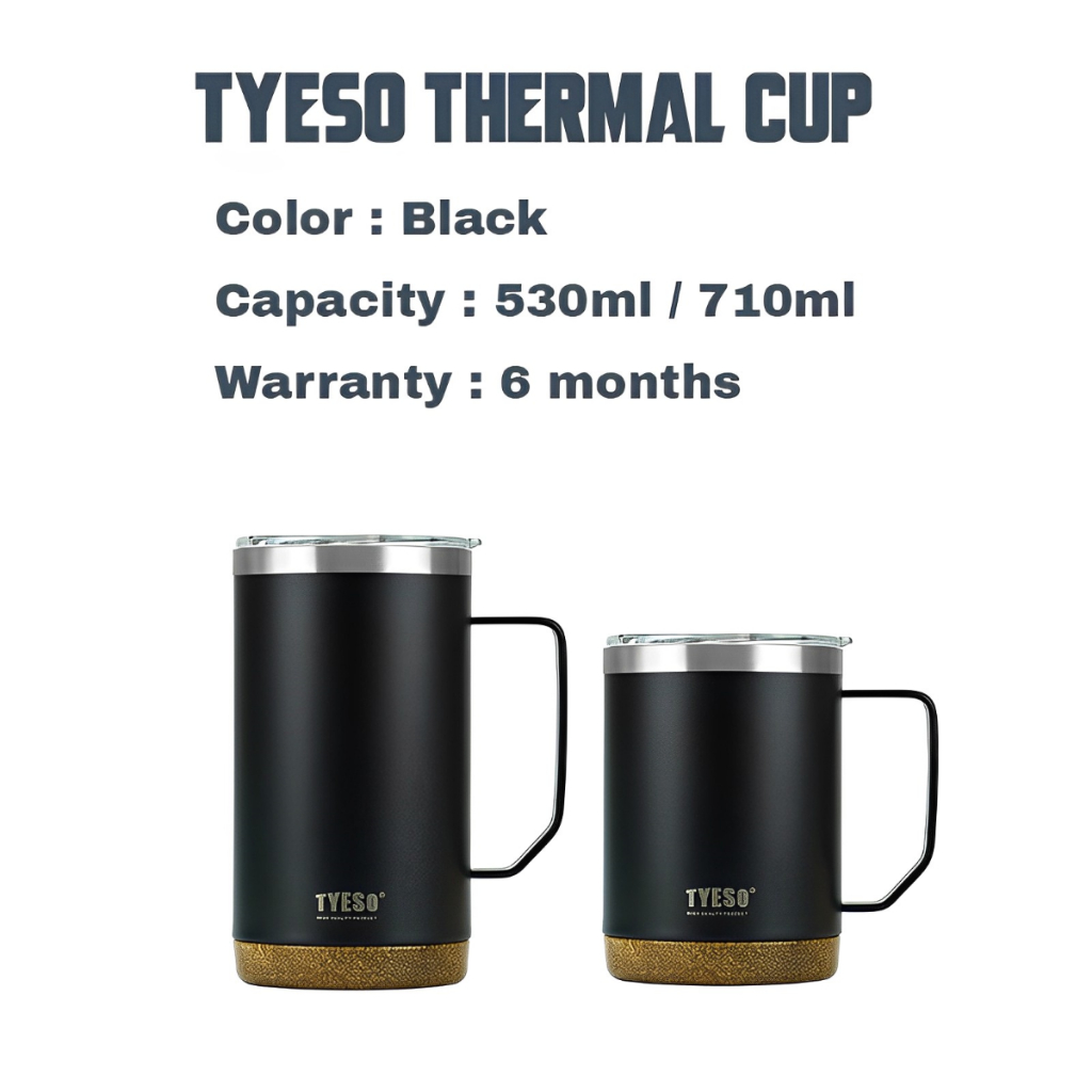 Tyeso Thermal Cup With Handle Grip 530ml/710ml Insulated Flask Vacuum Tumbler Business Office ...