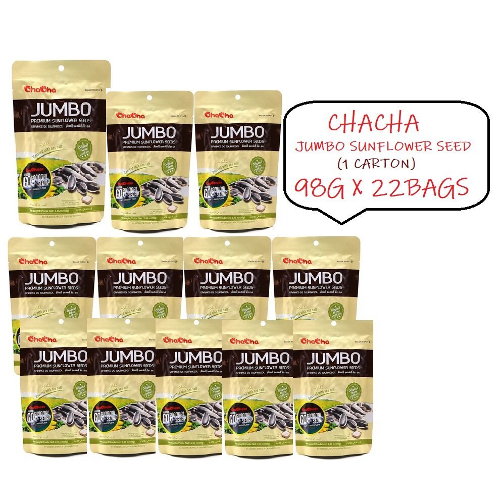 [1CARTON] CHACHA CHA CHEER KUACI JUMBO SUNFLOWER SEEDS (22PKT X 98G ...
