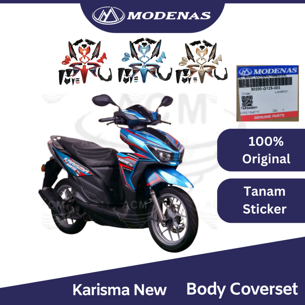 MODENAS Karisma New V3 2023 100% Original Full Body Cover Set Tanam ...