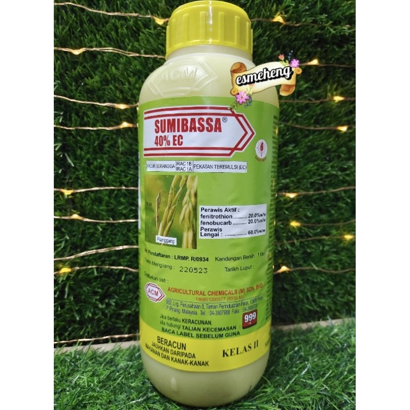 1L ACM Sumibassa 40%EC / Fenitrothion 20% / Fenobucarb 20% / Bena Perang / Kutu Beruang / Kesing ...