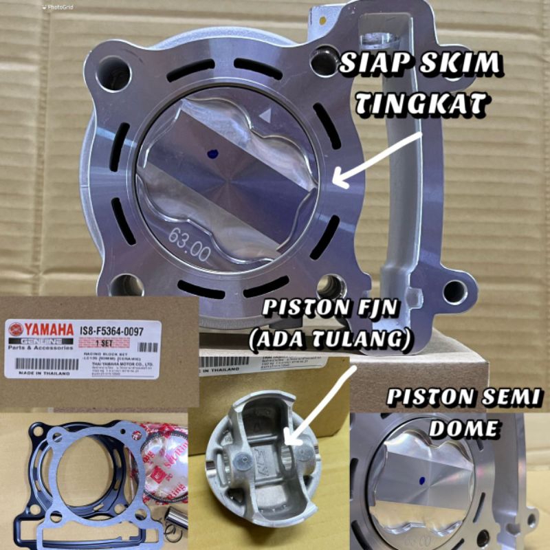 LC135 BLOCK RACING FJN 63MM / 65MM YAMAHA THAILAND RACING BLOCK Y15 FZ ...