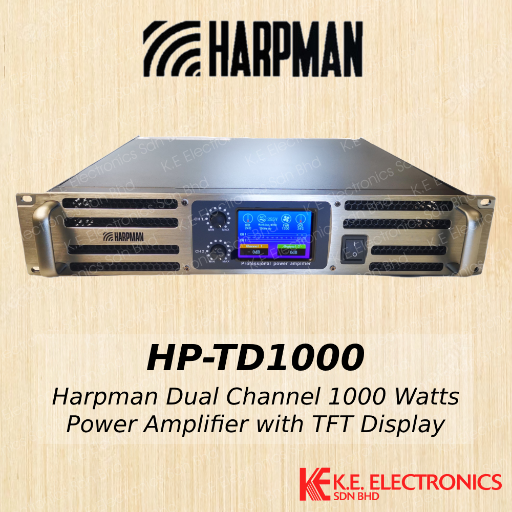 Harpman TD1000 Dual Channel 1000 Watts Power Amplifier with TFT Display ...