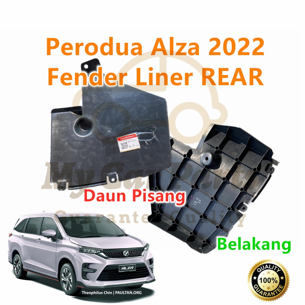 ORIGINAL Perodua Alza 2022 REAR Fender Liner (Daun Pisang) Belakang ...