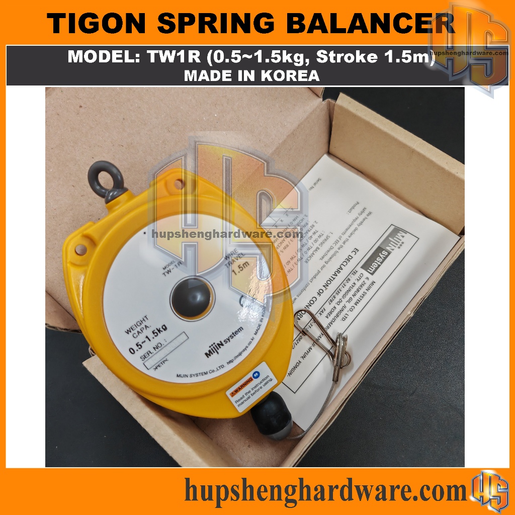 Tigon Spring Balancer TW1R Capacity 0.5kg to 1.5kg Stroke 1.5m Tigon ...