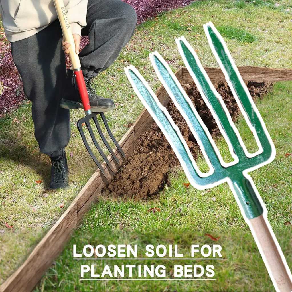 🏷️4 Teeth Garden Fork💌 Agriculture Farm Plant Fork Changkul Kebun Taman ...