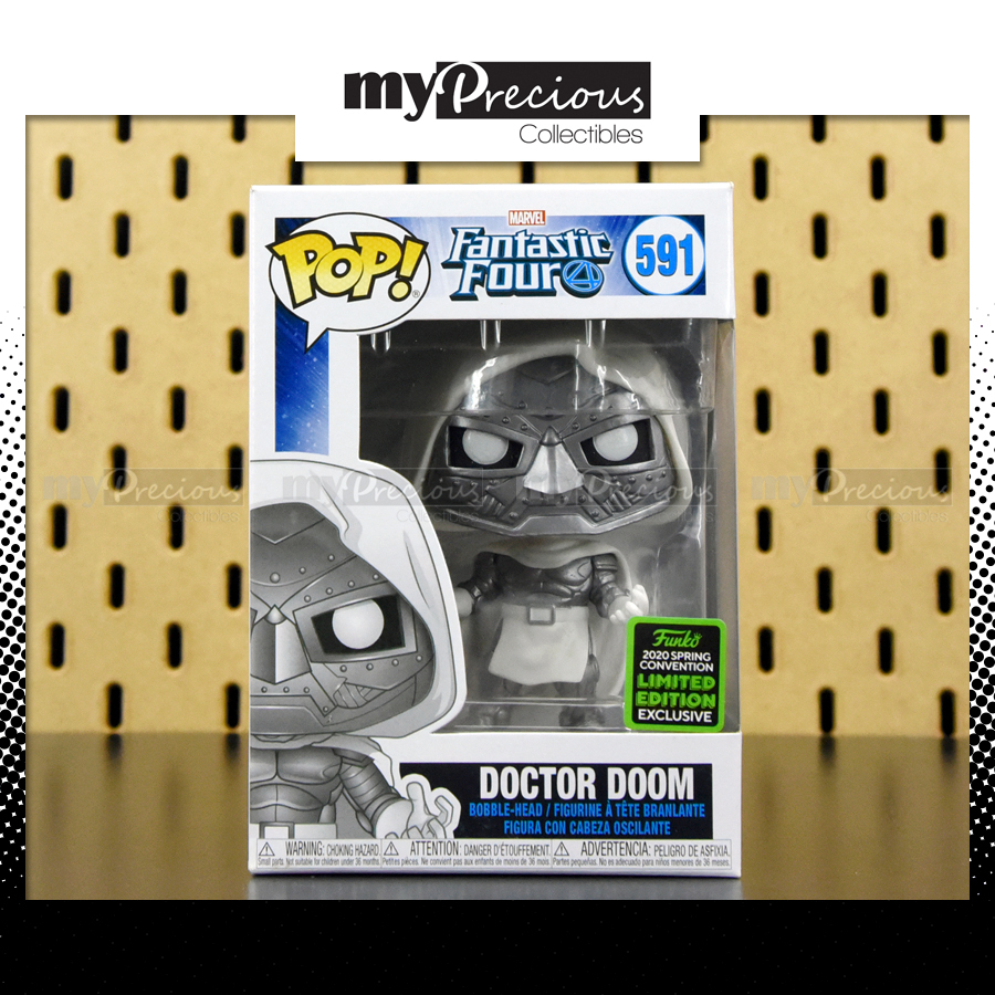 Funko Pop Marvel Fantastic Four 591 Doctor Doom White 2020 Spring Convention Limited Exclusive ...