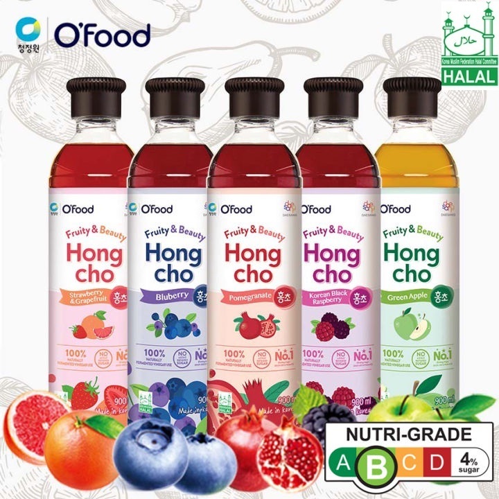 Daesang Ofood Hong Cho Vinegar Apple Blueberry Strawberry & Grapefruit ...