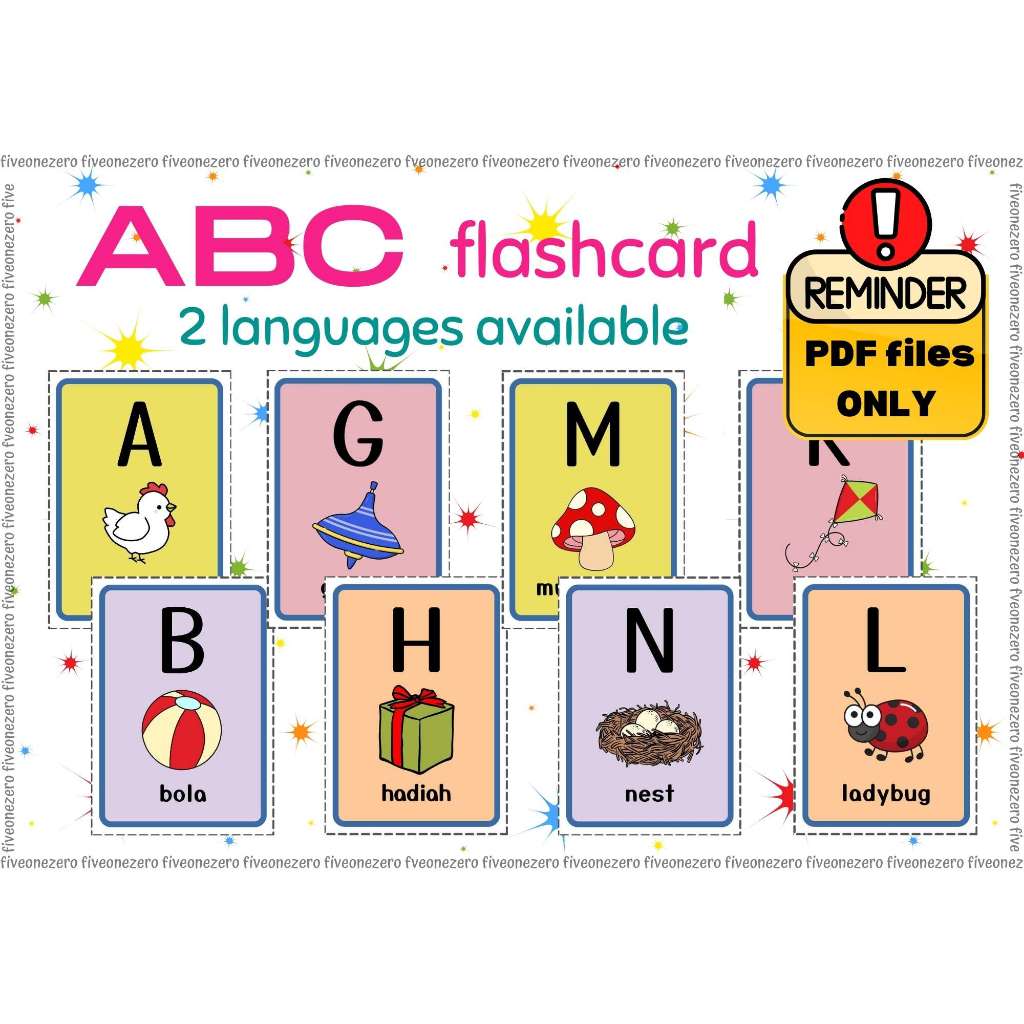 [PDF Softcopy] Kad Imbas ABC (Bahasa Melayu) Printable Flashcards ABC ...