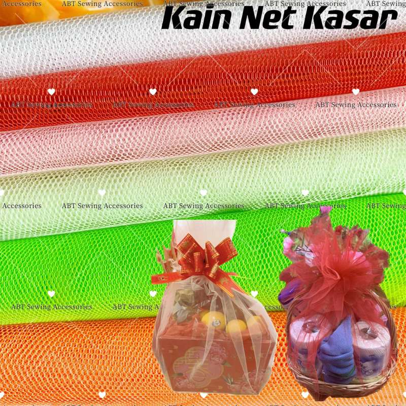 Lebar 130cm 1 Meter SENORITA Kain Net Kasar/Nylon Net/Rough Tulle ...