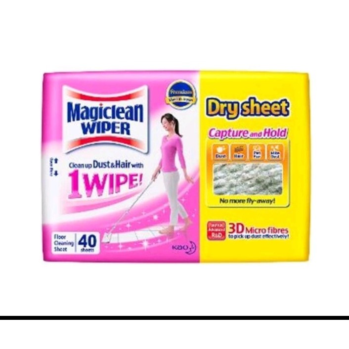 Kao Magiclean Dry Wiper sheet Mop Wiper Sheet 40's /20's | Shopee Malaysia