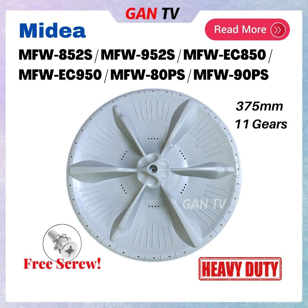 Heavy Duty Midea 375mm MFW-852S 952S EC850 Washing Machine Pulsator 11 ...