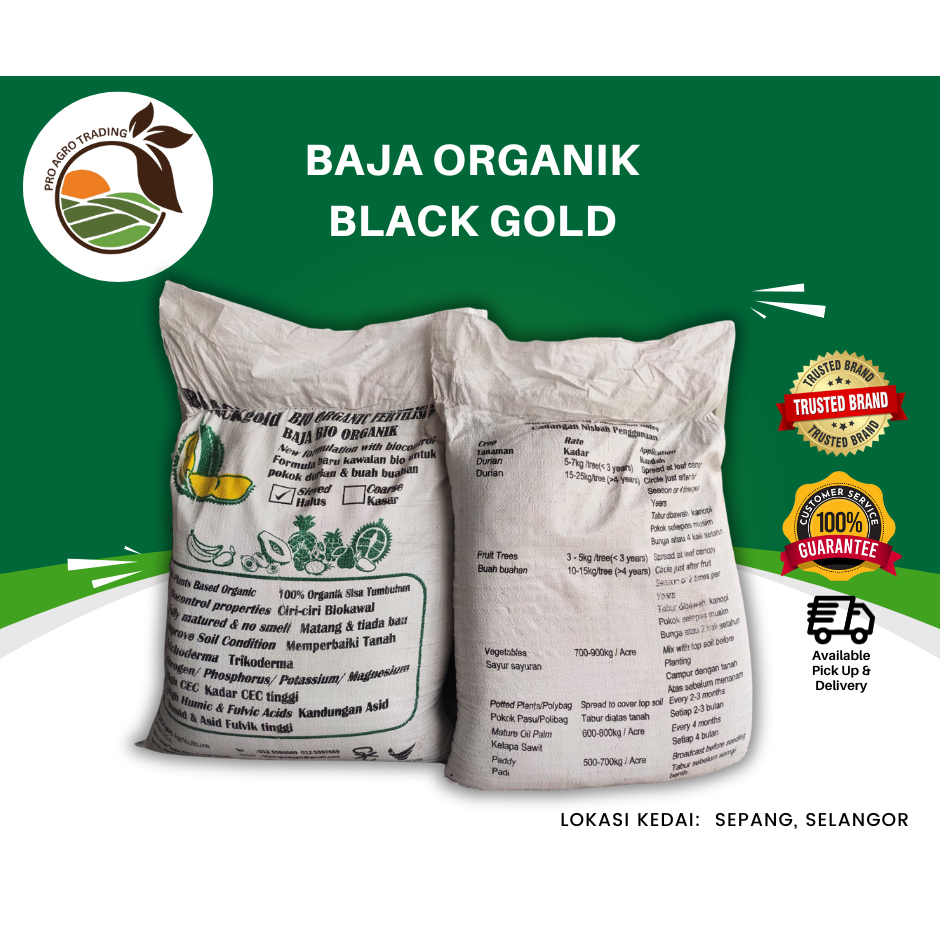 BLACK GOLD (25KG) - Baja Kompos Organik, Subur Tanah, Pertumbuhan Pokok ...