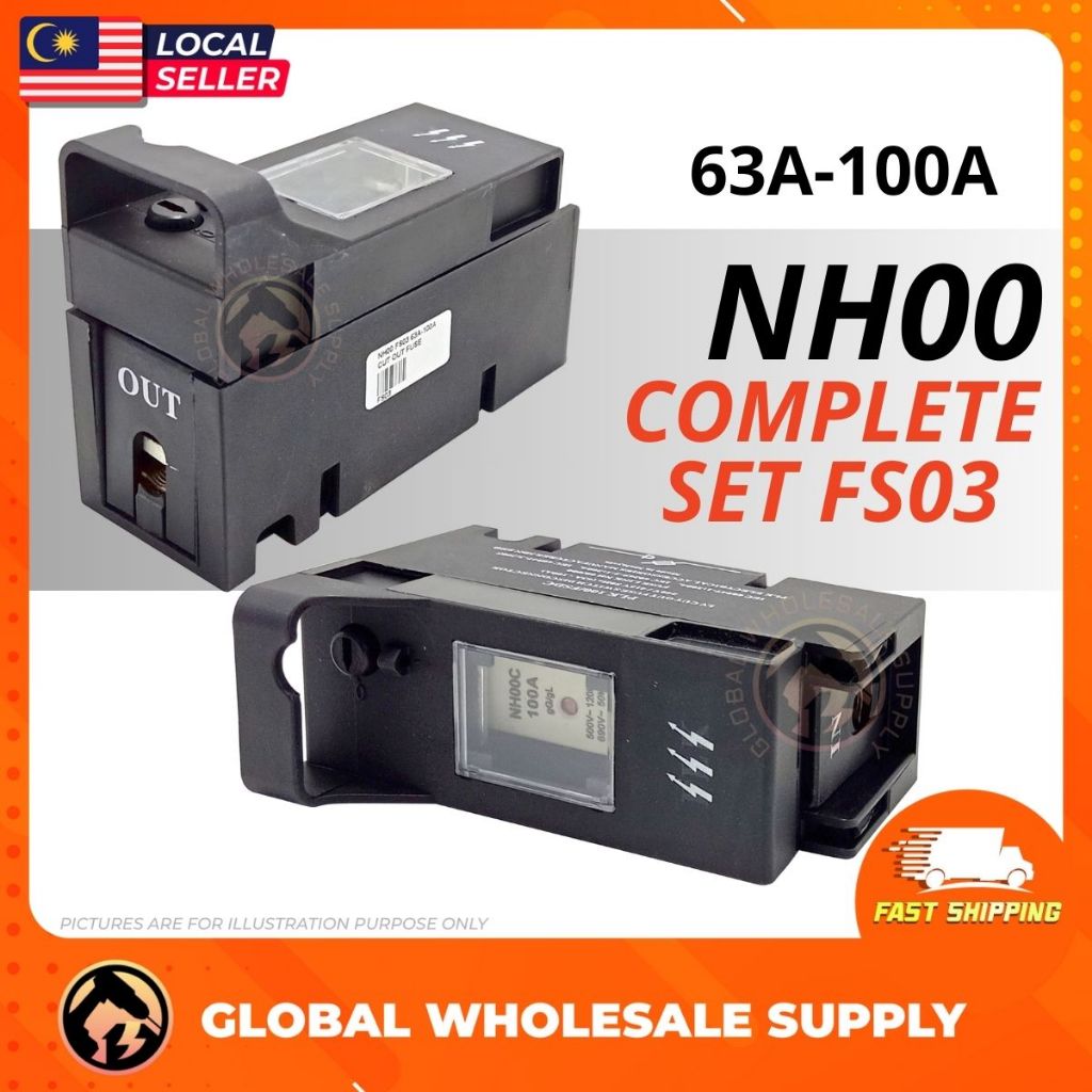 TNB NH00 FS03 63A-100A Cut Out Fuse Blade Switch Disconnector Complete ...