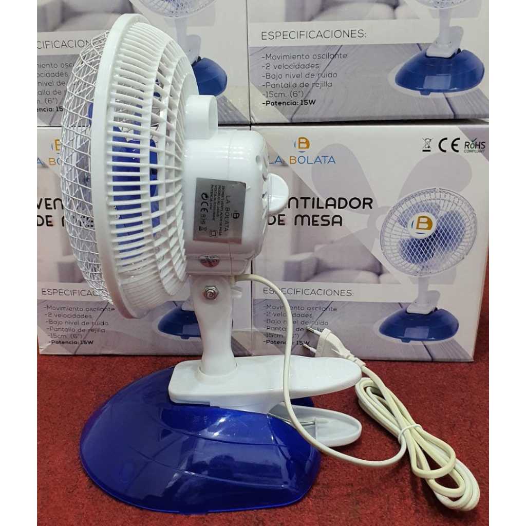 💥HOT SALE💥LA BOLATA Fan BLUE New Electric Fan Clip Air Works Table Desk ...