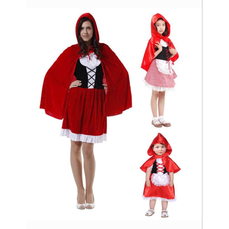Red Riding Hood Baby Kids Adults Halloween Costume Cosplay Party Event ...